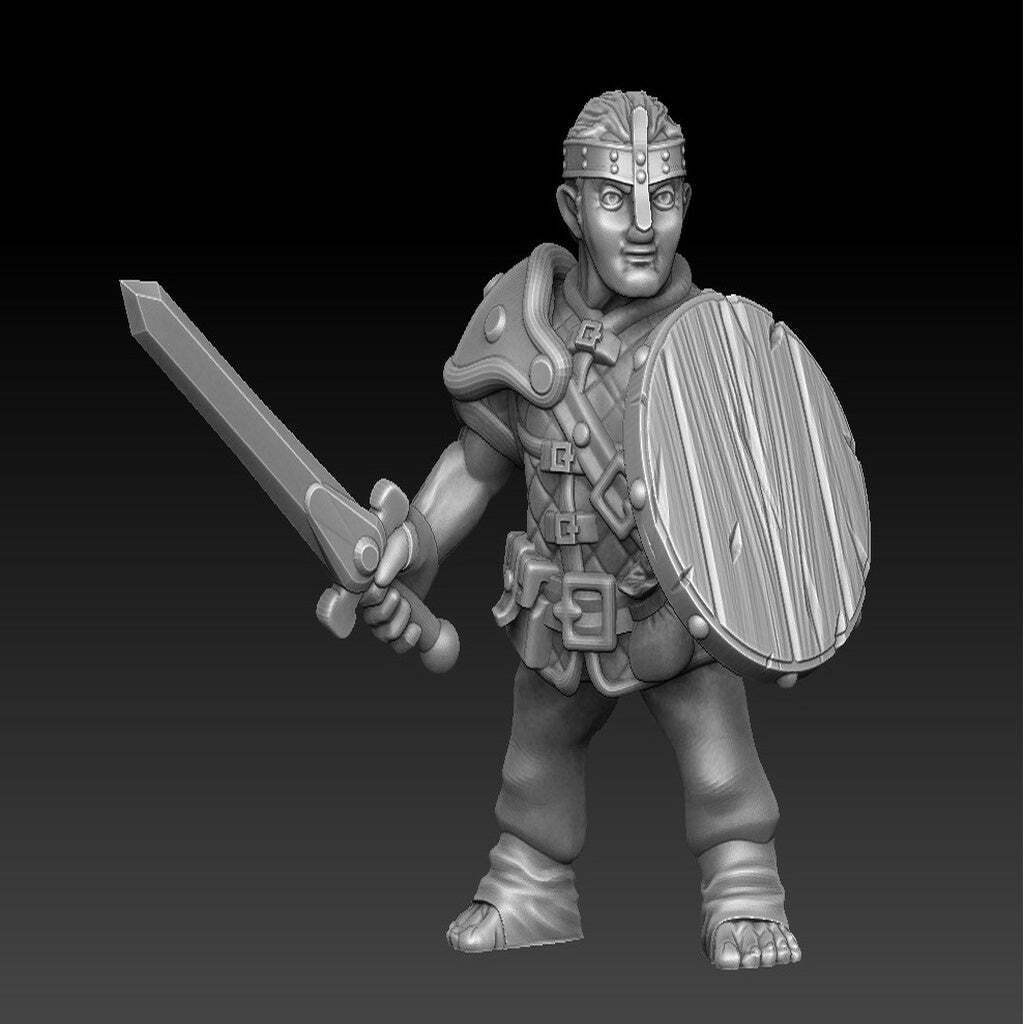 🎲 Halfling warrior・Free STL File for ・Cults