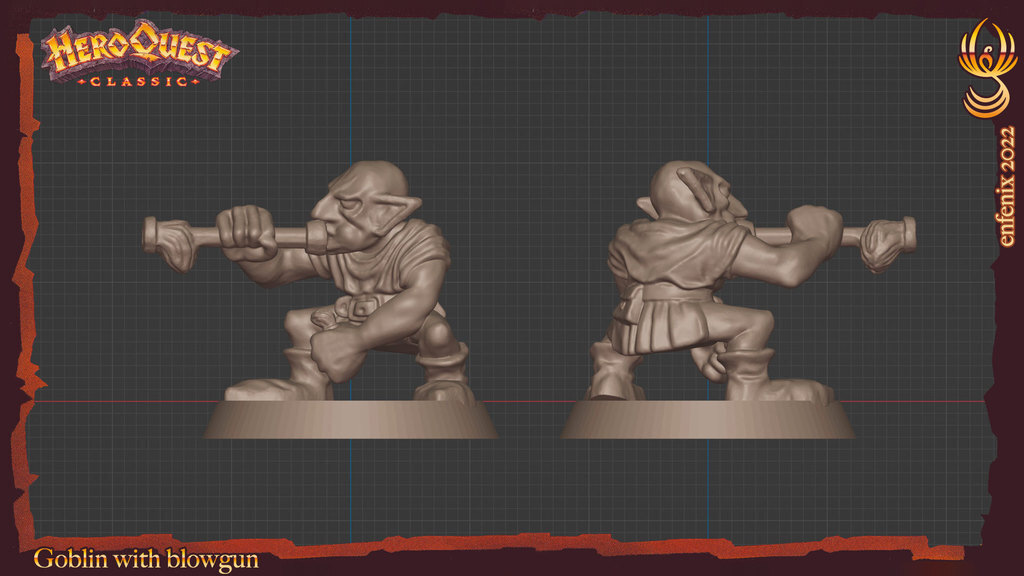 ⚔ Heroquest Classic - Goblin Blowgun・Free 3D File for ・Cults