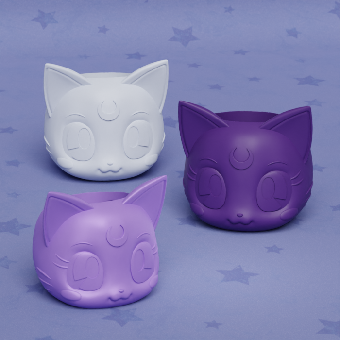 🌙 Sailor Moon Cats Luna Artemis Diana Planters Pack Print in Place・ 3D ...