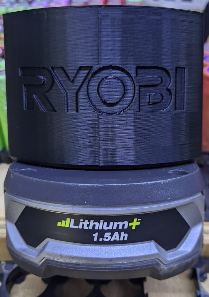 🔋 Ryobi ONE+ Battery Wall Mount With Logo・Free 3D File for ・Cults