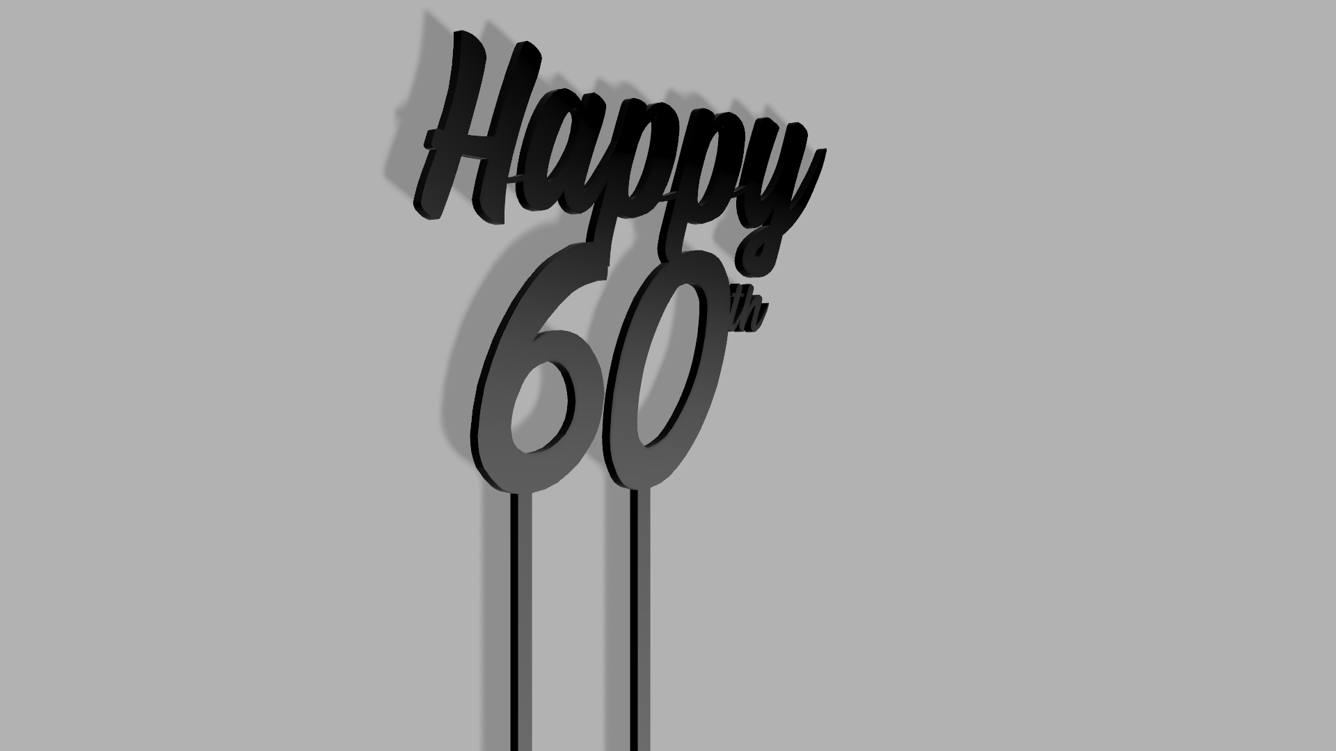 STL file happy 60 th Cake topper 🍰 (OBJ)・3D printable model to download ...