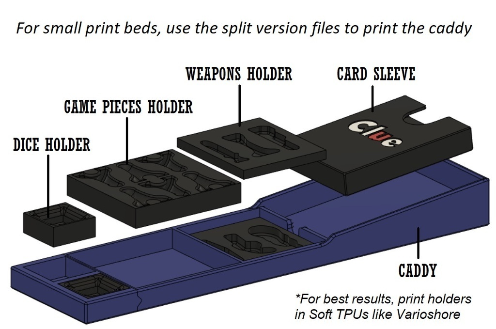 Free STL file Cluedo Board Game Caddy ♟・3D printer model to download・Cults