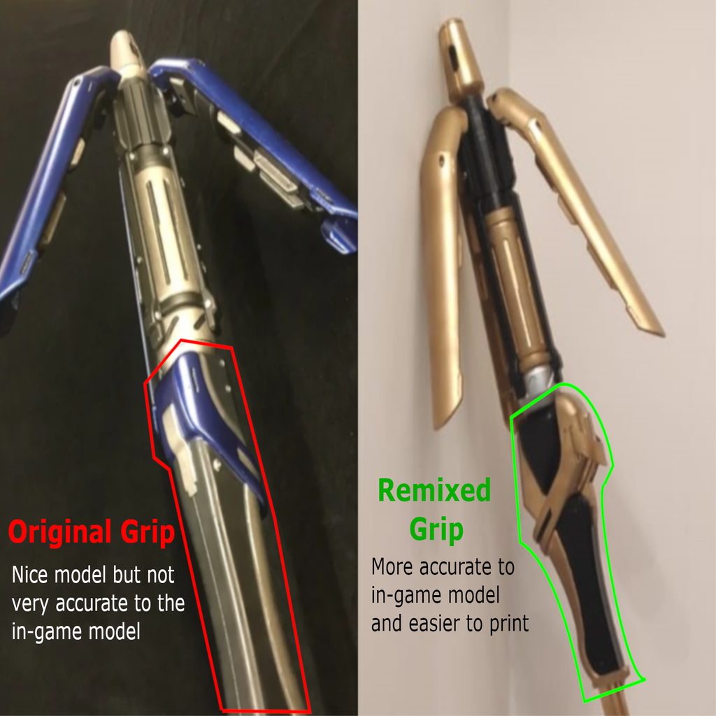 Free STL file Mercy's Caduceus Staff w/ game accurate handle & easy ...