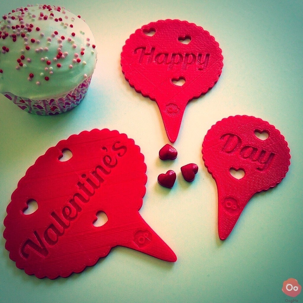 Free STL file Happy Valentine's Day Cupcake Topper 🧁 ・3D printable ...