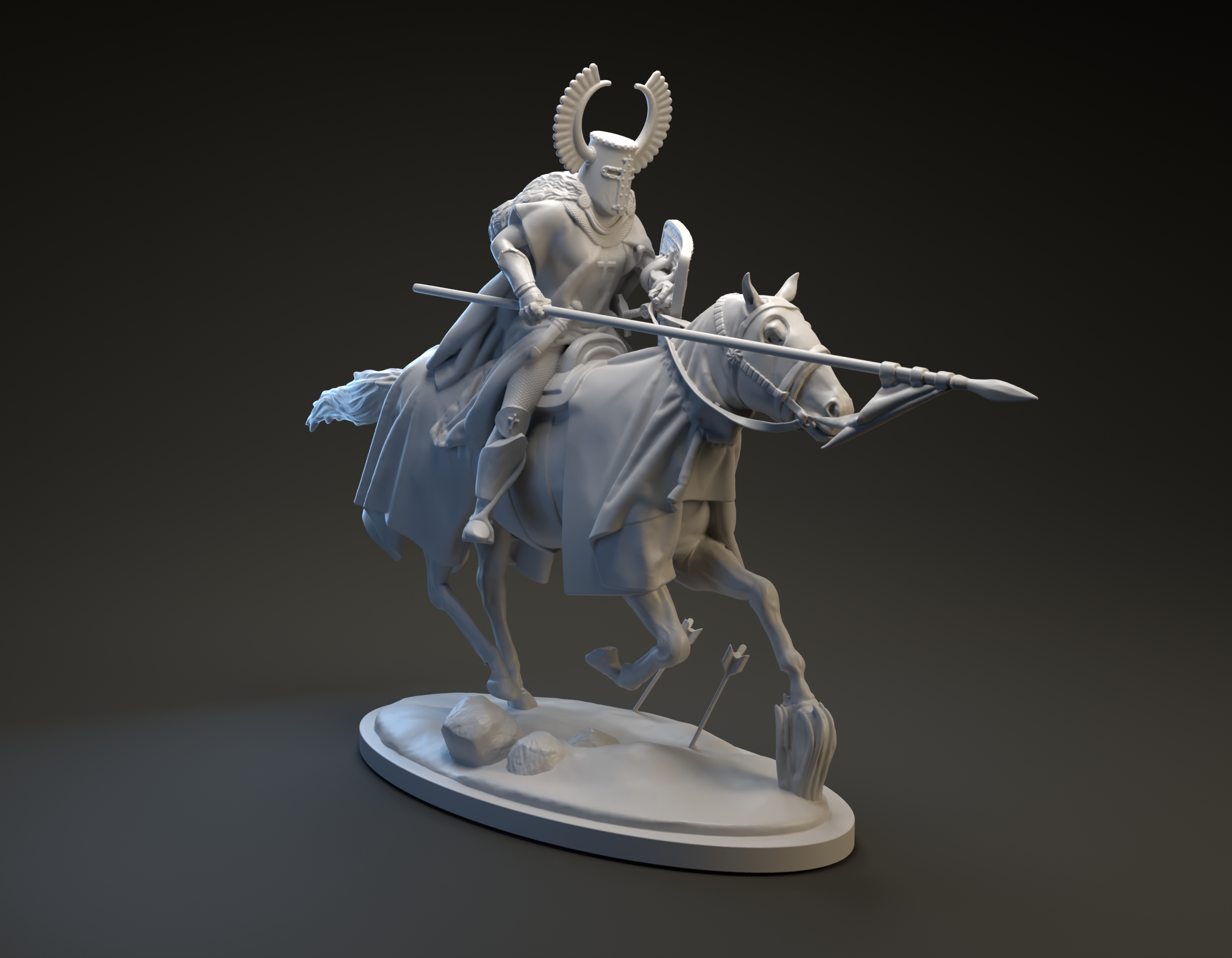 3D file Teutonic knight charging 🗿・3D print object to download・Cults