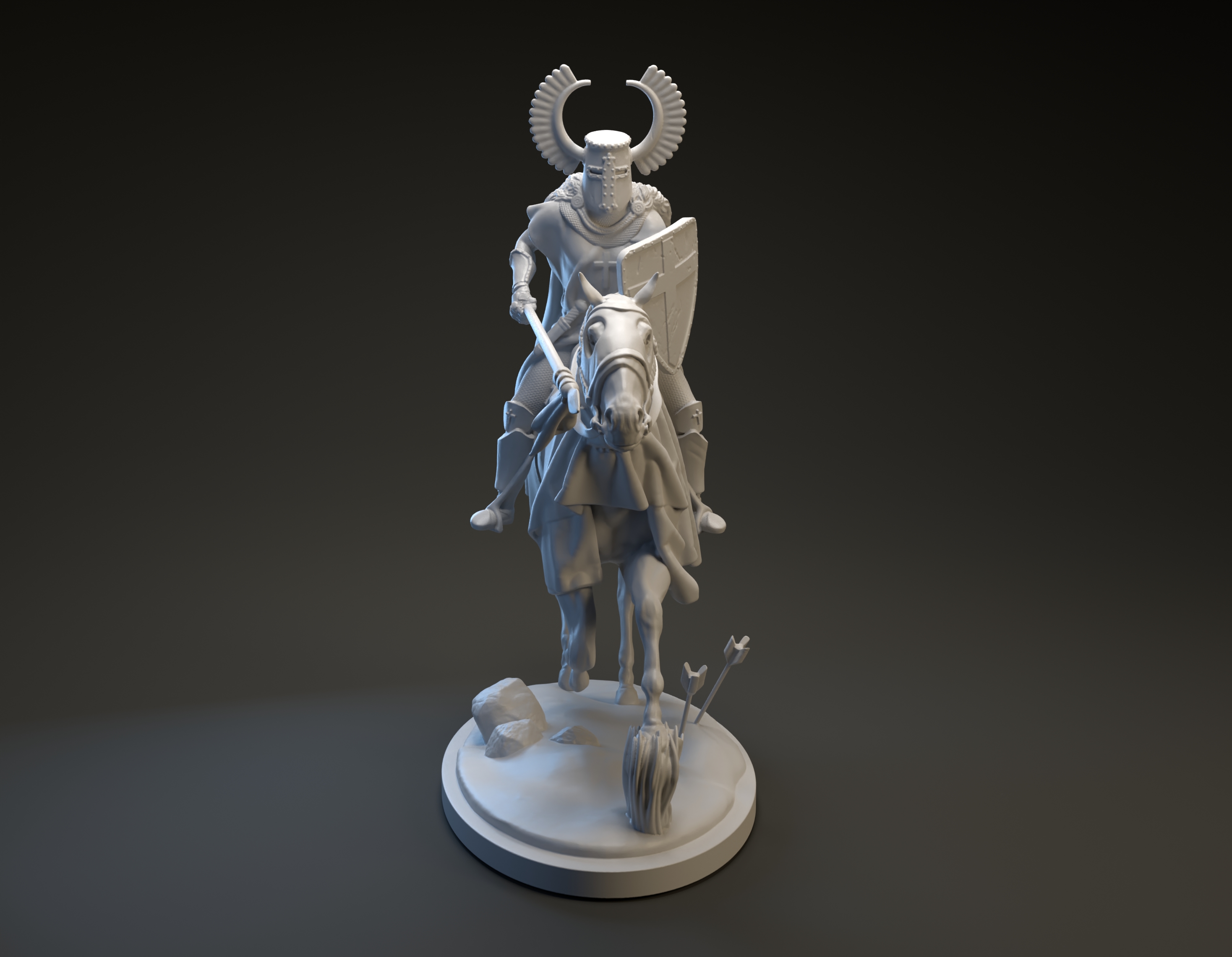 3D file Teutonic knight charging 🗿・3D print object to download・Cults