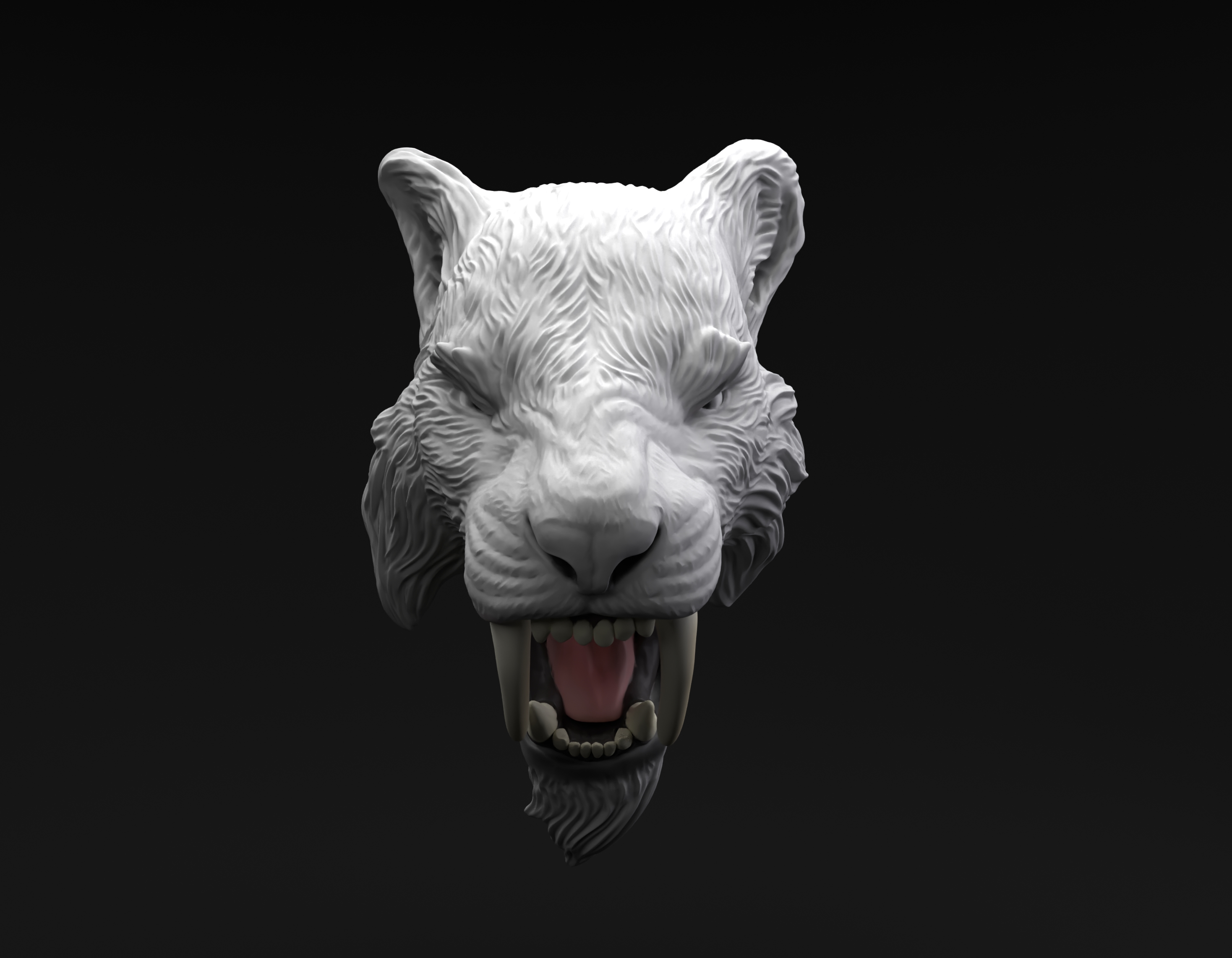 3D file Smilodon Sabertooth tiger head 🐅 ・3D printable model to ...