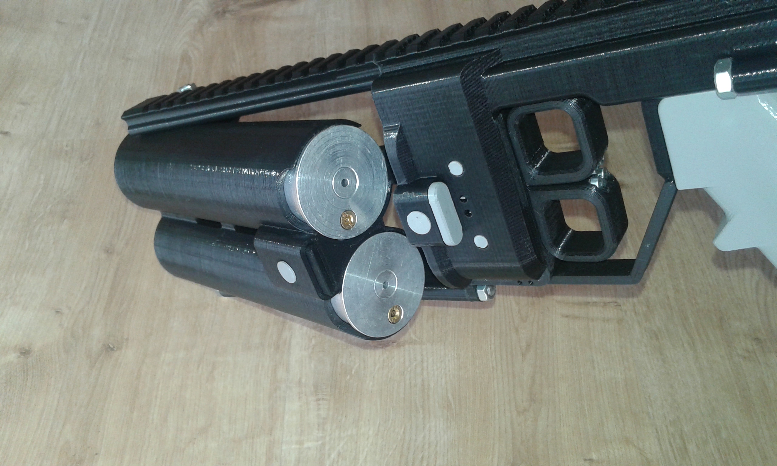 STL file AT-04 airsoft 40mm double barrel grenade launcher 🔫 ・3D print ...