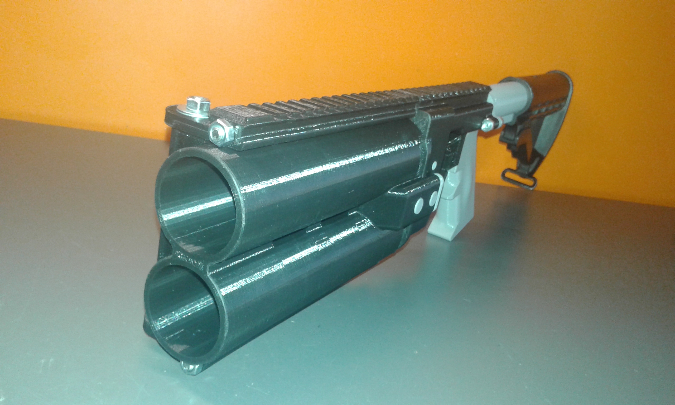 STL file AT-04 airsoft 40mm double barrel grenade launcher 🔫 ・3D print ...