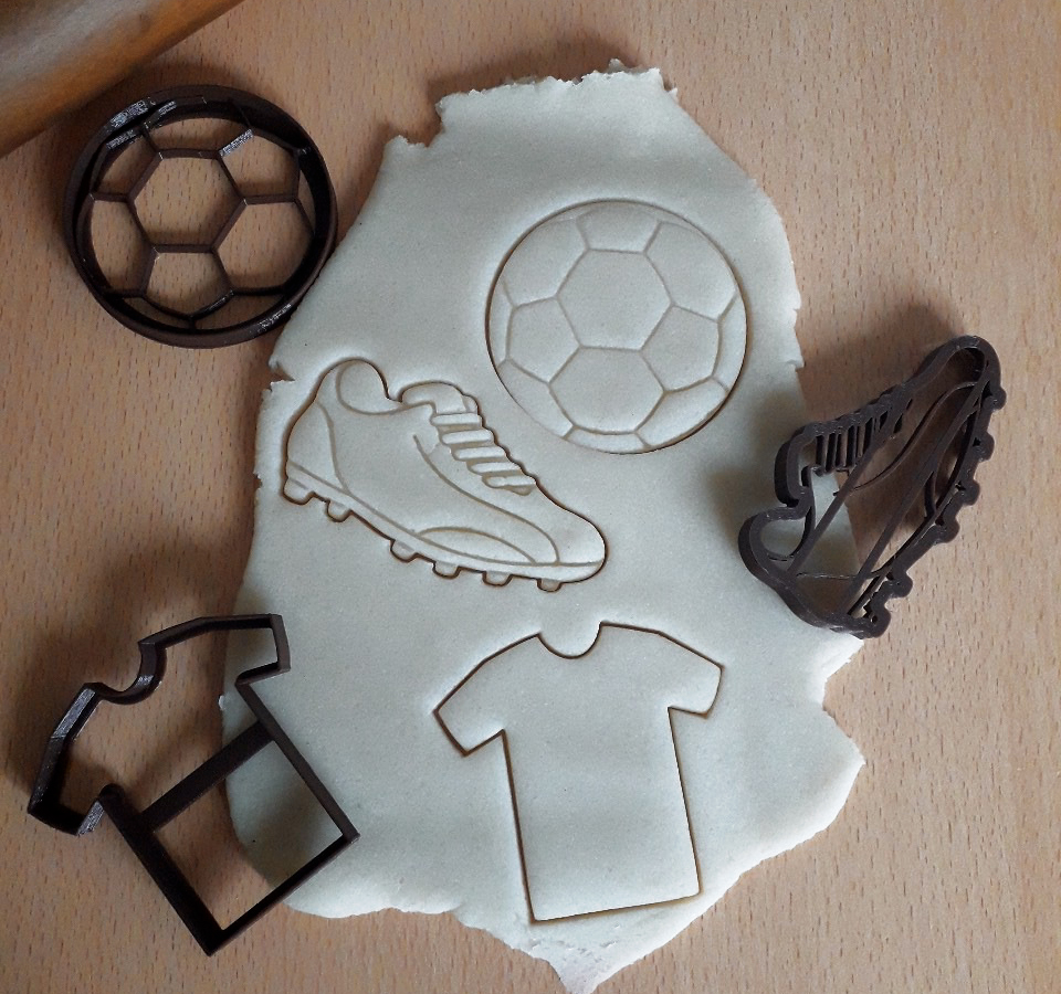 STL file 3x Football Soccer pack cookie cutter dough craft 🏈 ・3D print ...