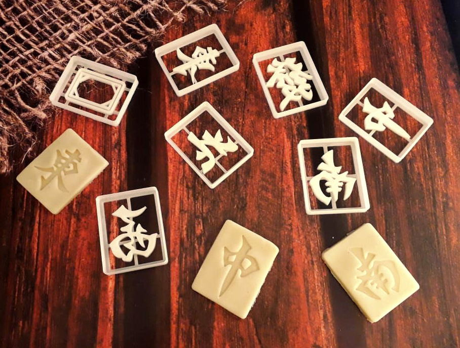 🀄 x7 mahjong tiles - Cookie cutters, dough - Chinese game, dragon・ STL ...