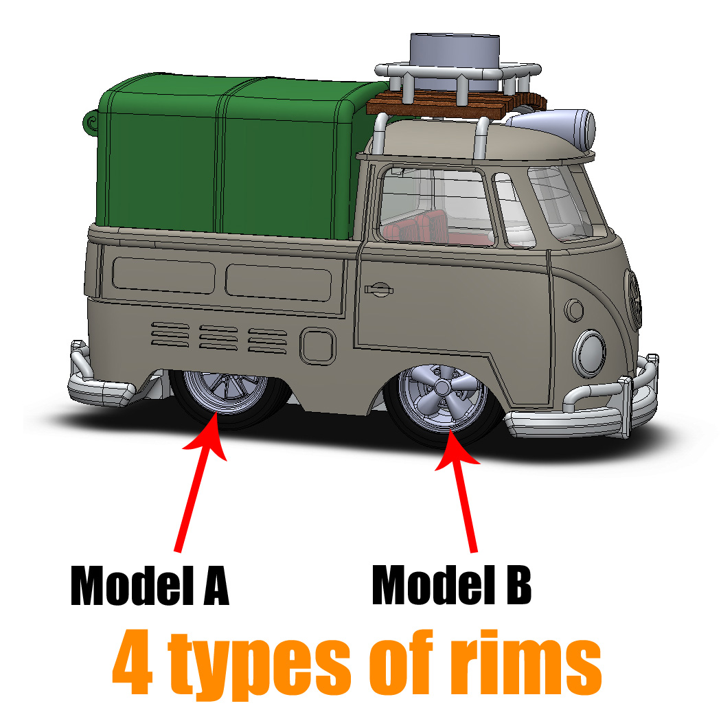 🚗 Volkswagen Transporter T1 Pick up・ 3D File for ・Cults
