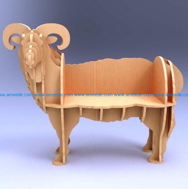 3D file Ram shelf file cdr and dxf Laser cut 🐏 ・3D print object to ...