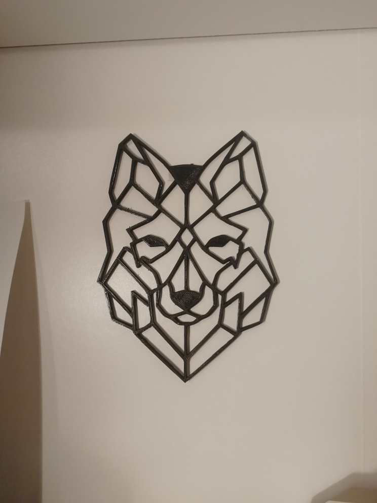 3D printed Wolf Wall Sculpture 2D・Cults