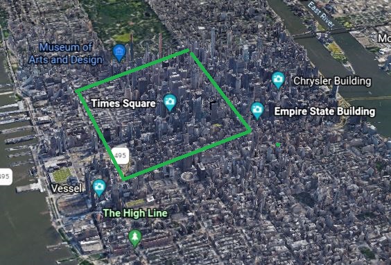 Times Square New York Attractions Diagram