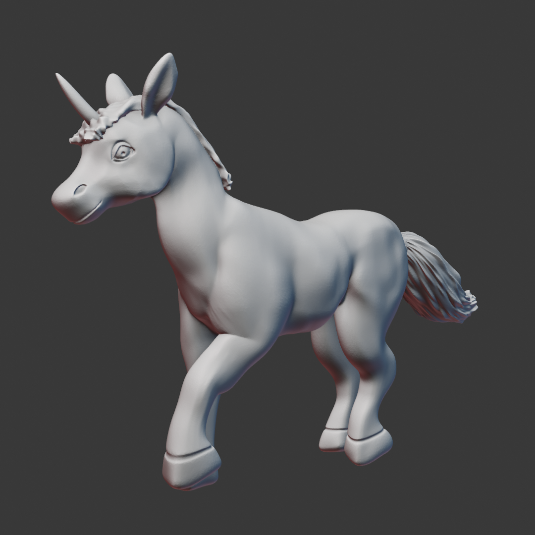 STL file Cartoon Unicorn 🦄 ・Model to download and 3D print・Cults