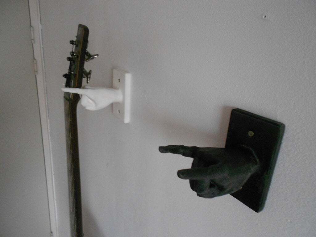 🎸 Guitar hanger / hook in the shape of a hand・Free STL File for ・Cults