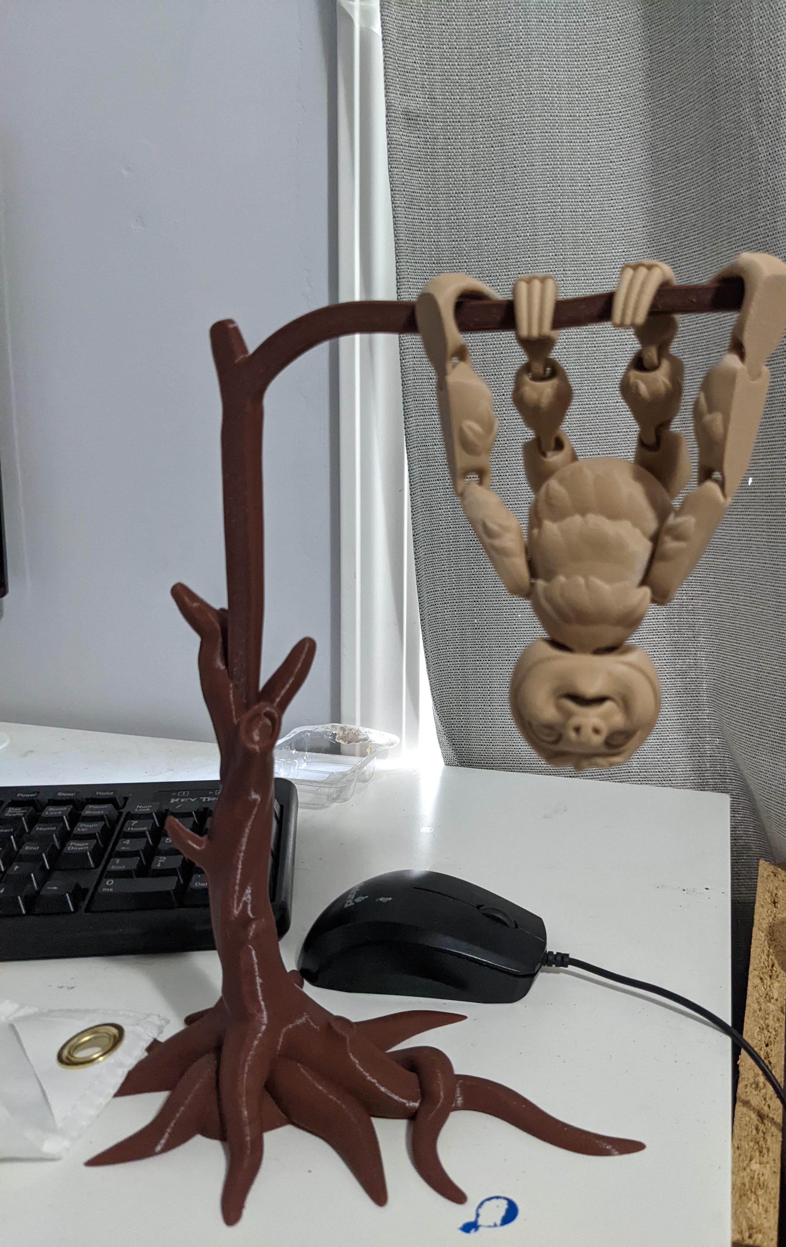 3D printer Cute Flexi Print-in-Place Sloth • made with Modified Ender 3 ...