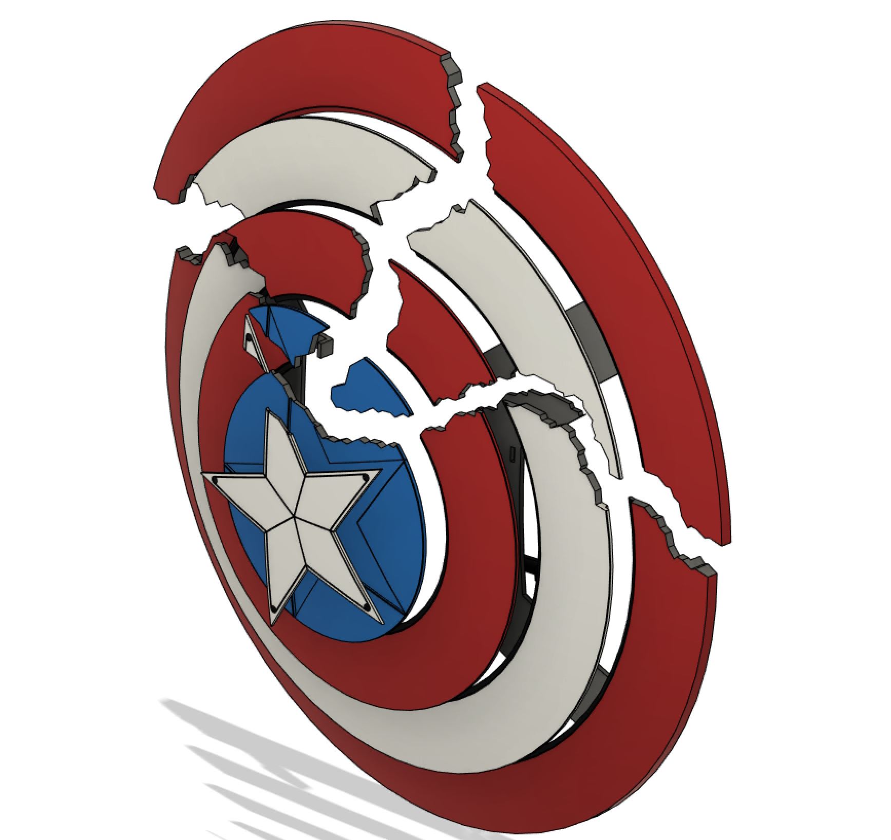 STL file Captain America Broken Endgame Shield 🛡️ ・Design to download ...
