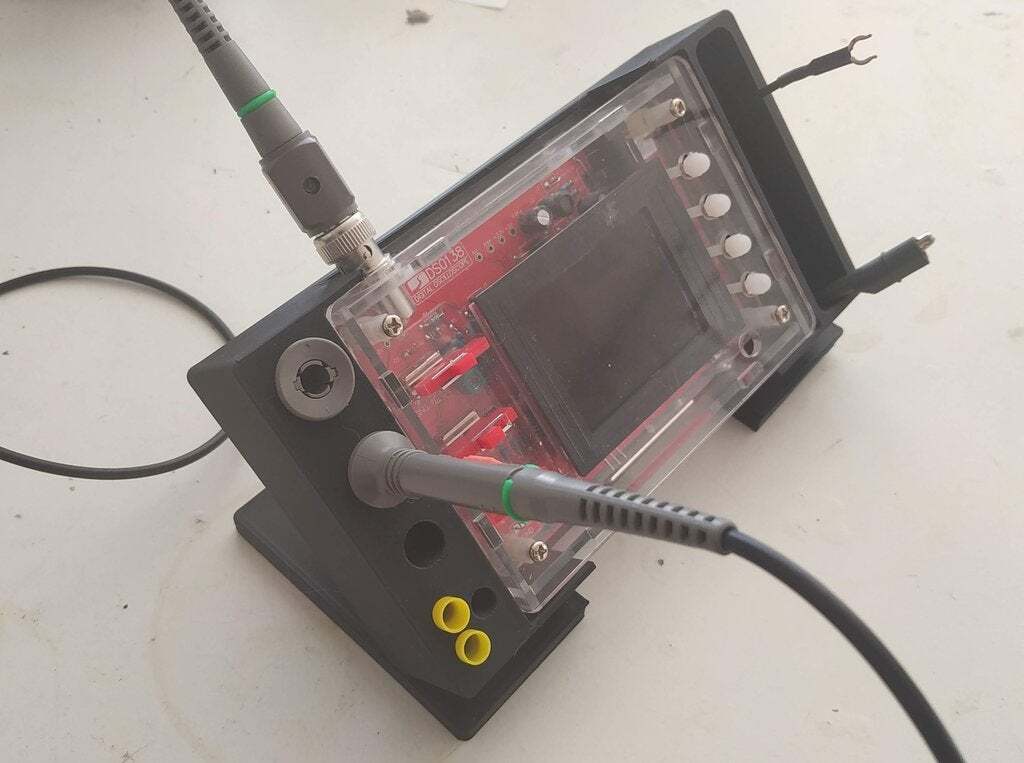 Free STL file DSO138 Oscilloscope stable stand and probe rack 🔧 (SCAD ...