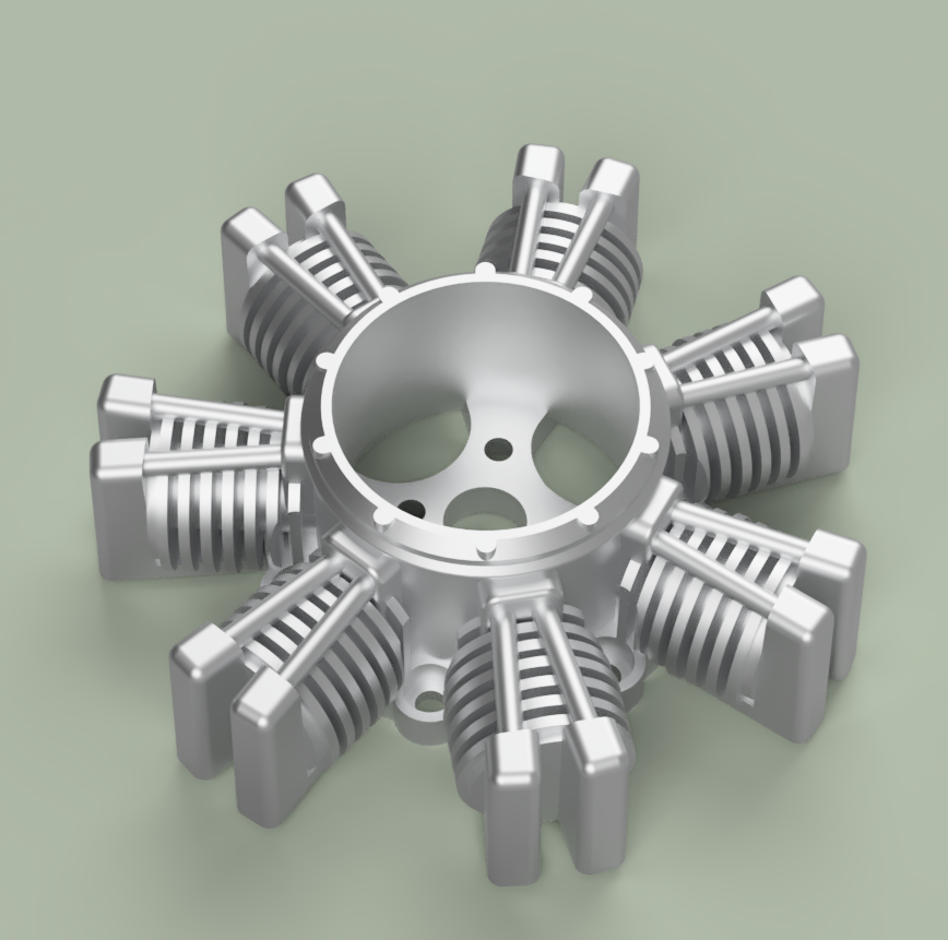 Free STL file 7 Cylinder Radial Engine ️ (3MF)・3D printing template to ...