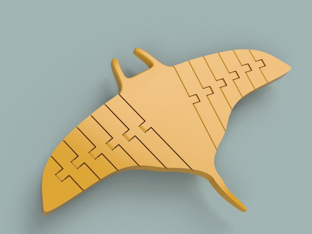 🎲 Flexi Articulated Manta Ray・Free STL File for ・Cults