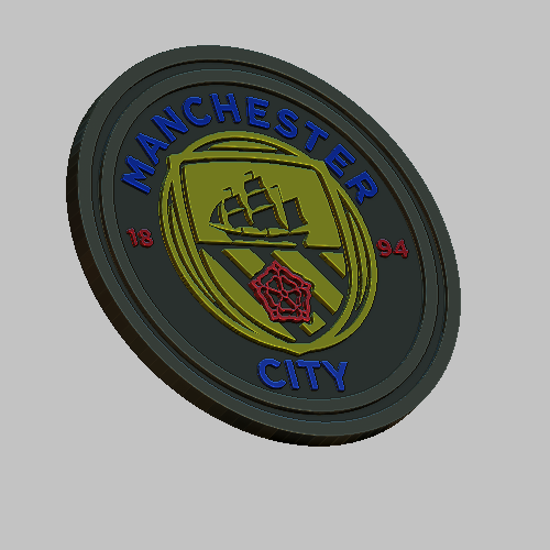 STL file Manchester city logo soccer 3D 🏙️ (OBJ)・3D printable model to ...