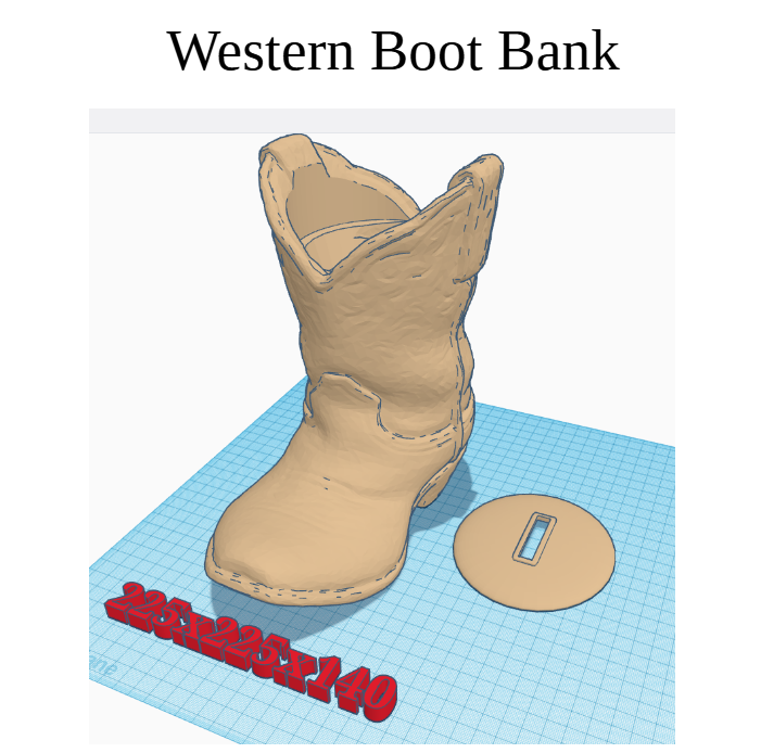 🤠 Cowboy Boot Bank・Free 3D File for ・Cults