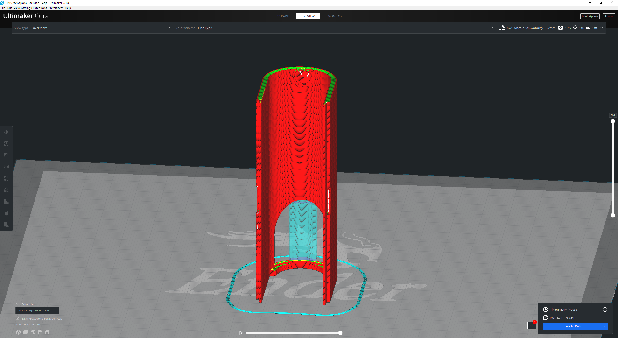 🧬 DNA 75c Squonk Box Mod・ STL File for ・Cults
