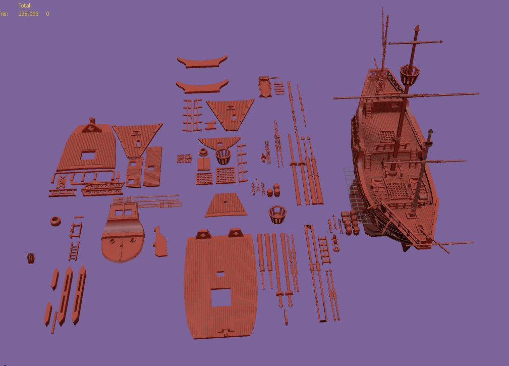 🎅 Santa Maria Flag Ship: Scale Model Kit Sailing Ship・ 3D File for 3D ...