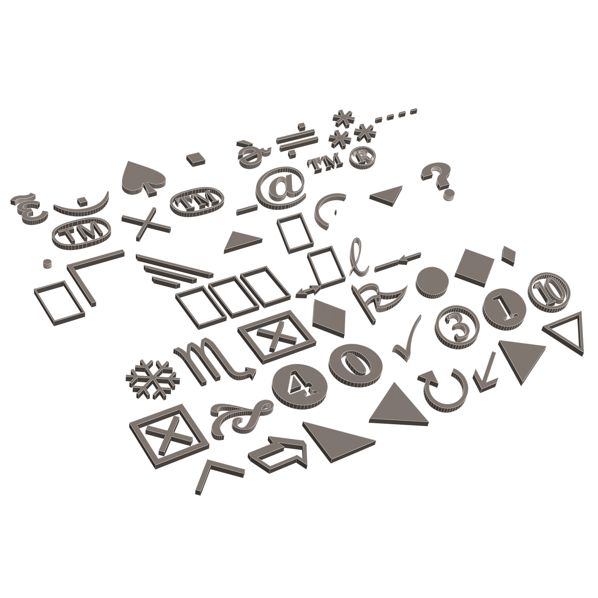 Archivo 3D Paquete de símbolos 01 🔧 ・Modelo para descargar y imprimir ...