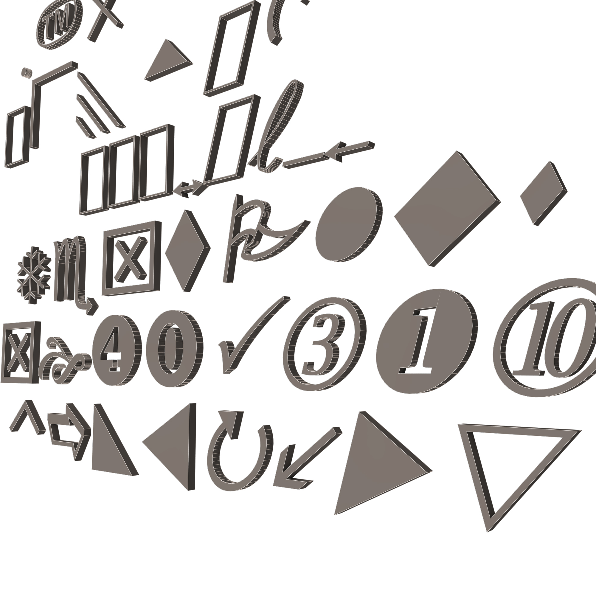 Archivo 3D Paquete de símbolos 01 🔧 ・Modelo para descargar y imprimir ...