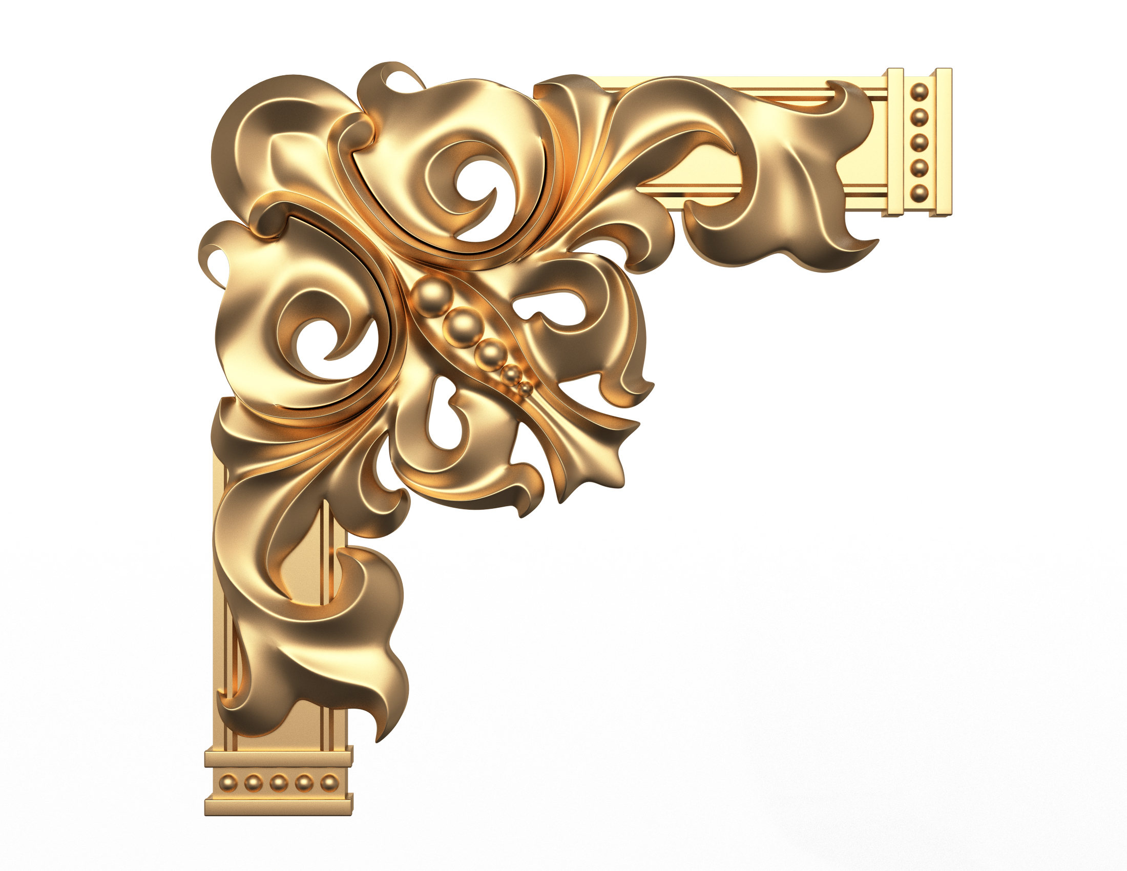 📜 Corner Carved Plaster Molding Decoration 04・ STL File for ・Cults