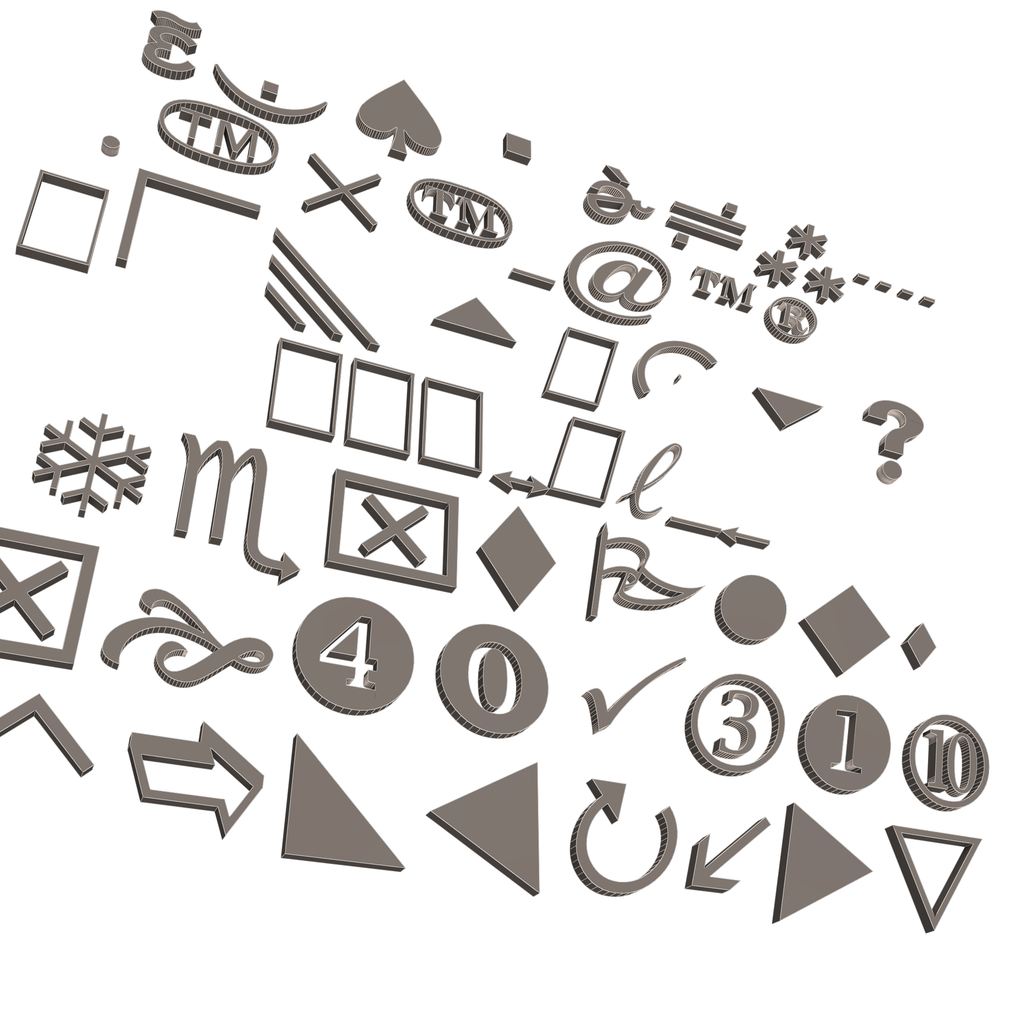 Archivo 3D Paquete de símbolos 01 🔧 ・Modelo para descargar y imprimir ...