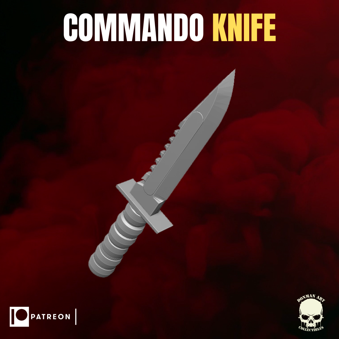 🔪 Commando Knife for action figures・ STL File for ・Cults