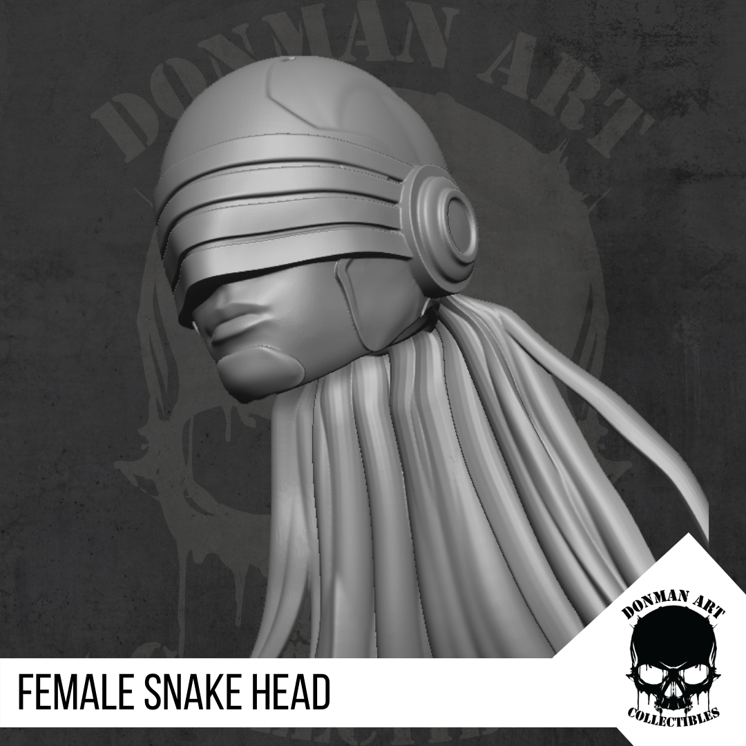 ♀️ Female Snake Head for action figures・ STL File for ・Cults