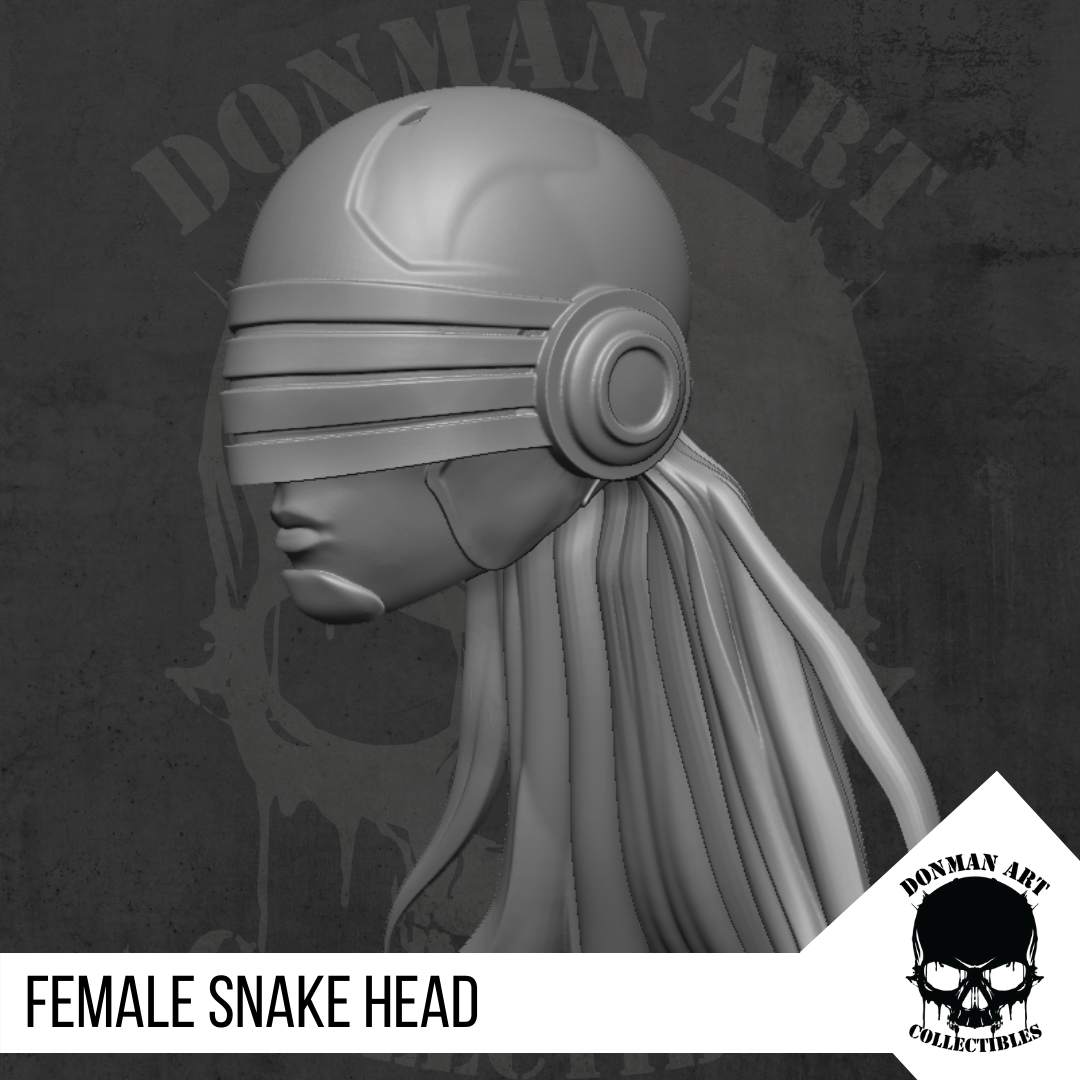♀️ Female Snake Head for action figures・ STL File for ・Cults