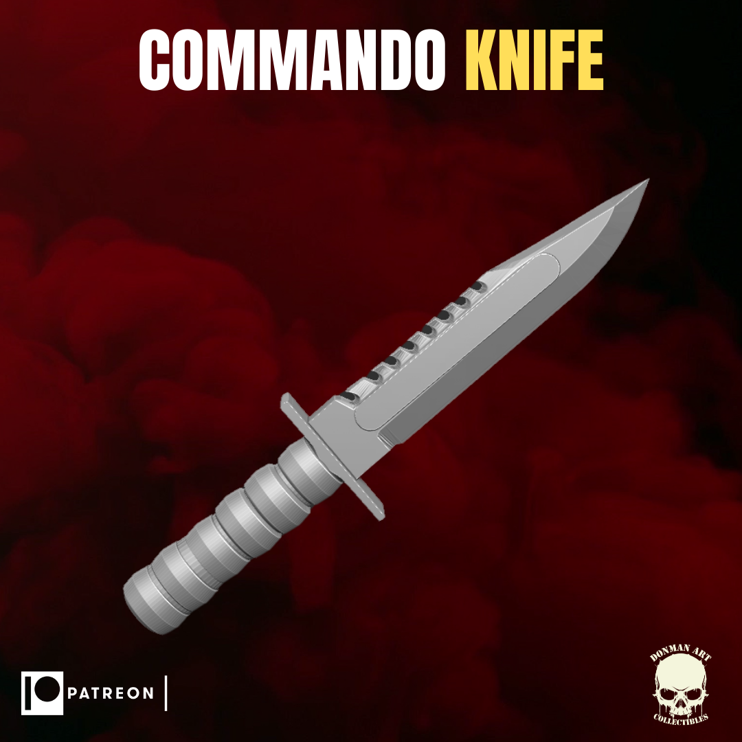 🔪 Commando Knife for action figures・ STL File for ・Cults