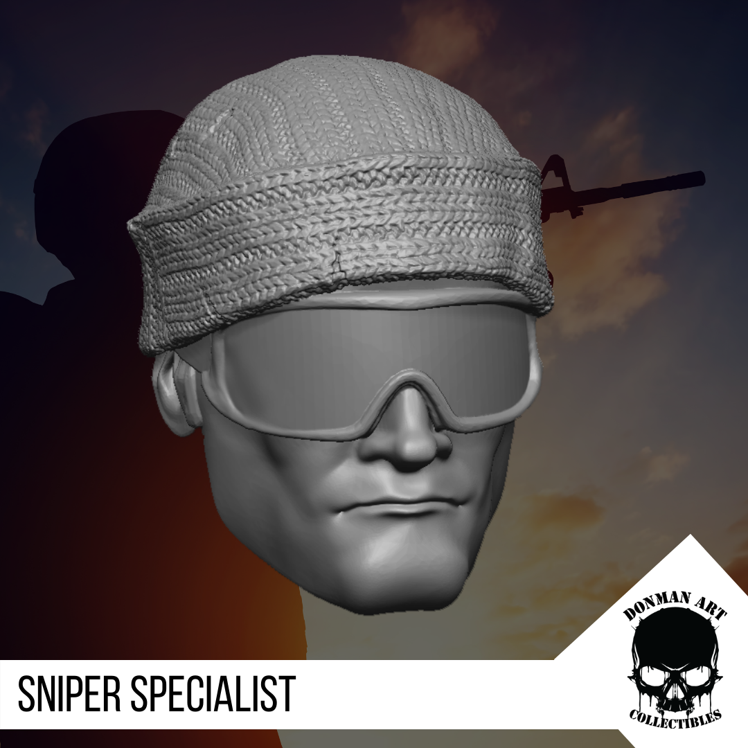 🔫 The Sniper Specialist head for 6 inch Action Figures・ STL File for ・Cults