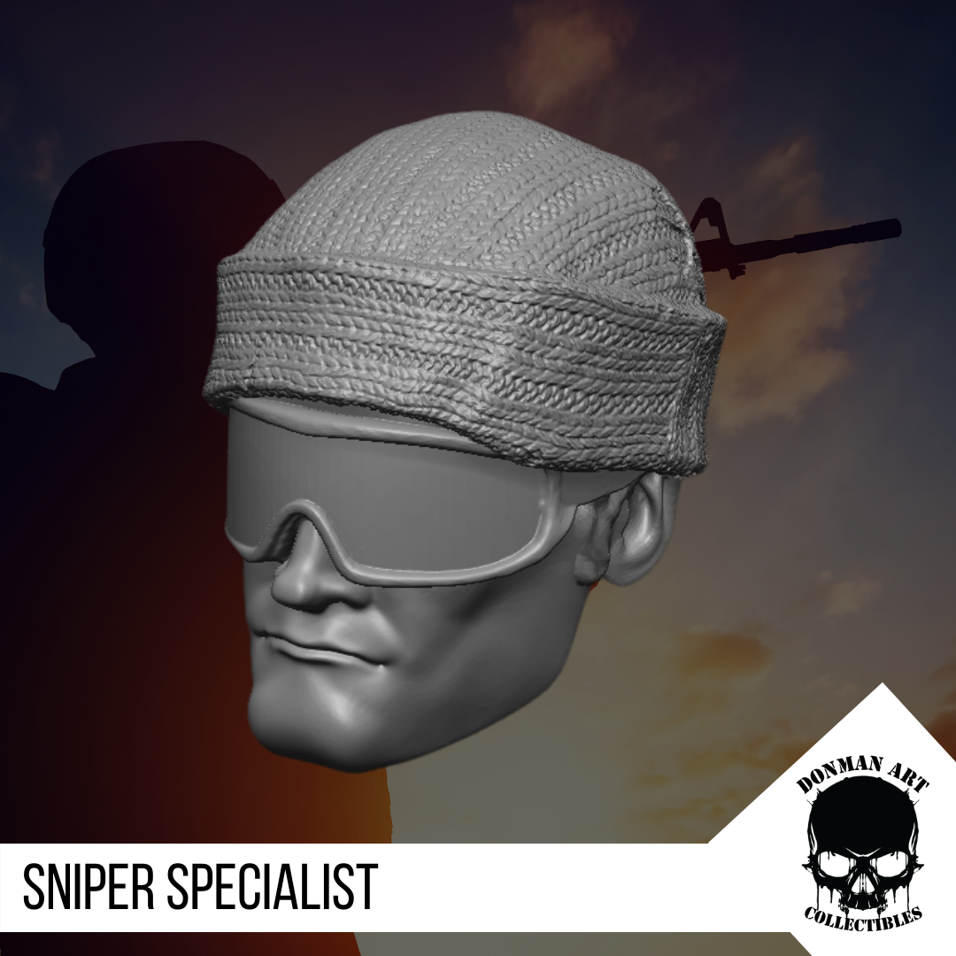 🔫 The Sniper Specialist head for 6 inch Action Figures・ STL File for ・Cults