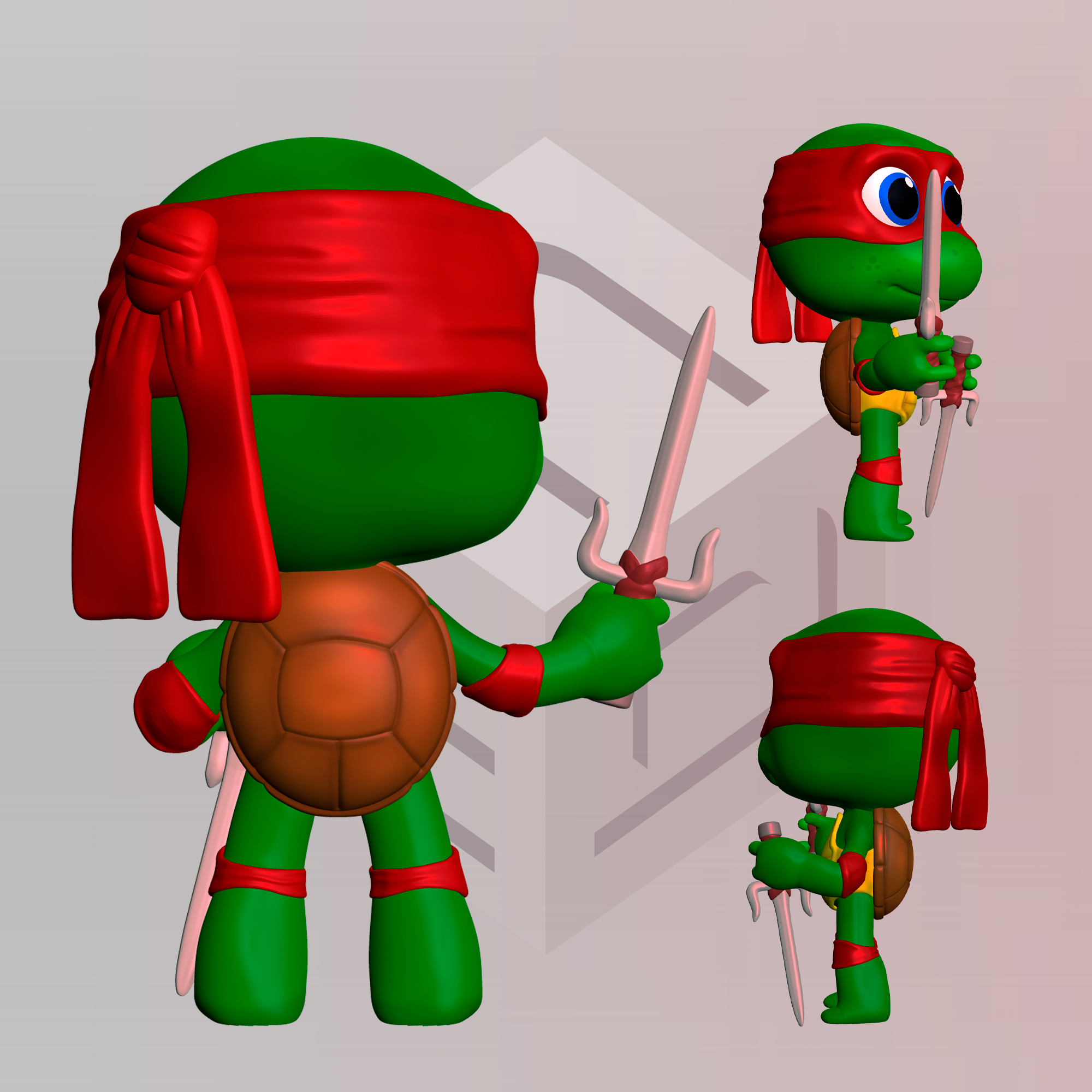 OBJ file NINJA TURTLE - RAPHAEL 🥷 ・3D printing design to download・Cults
