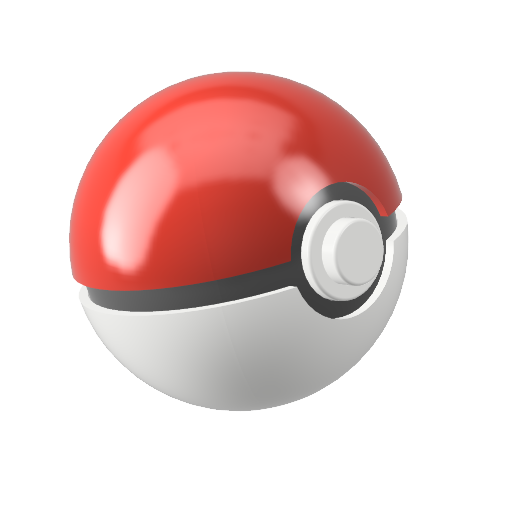🐉 Pokeball in simple parts・Free STL File for ・Cults
