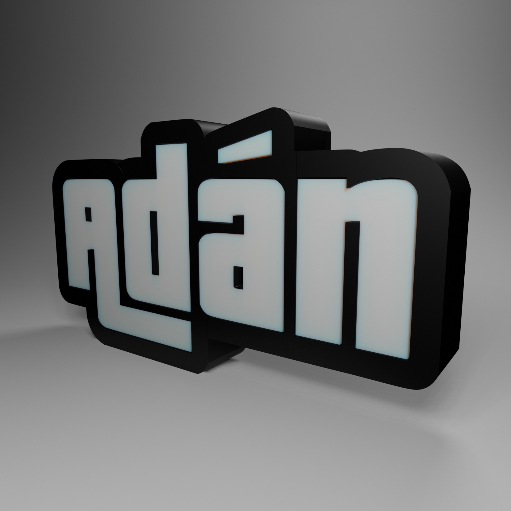STL file Adam - Illuminated sign 👽 ・3D printing idea to download・Cults