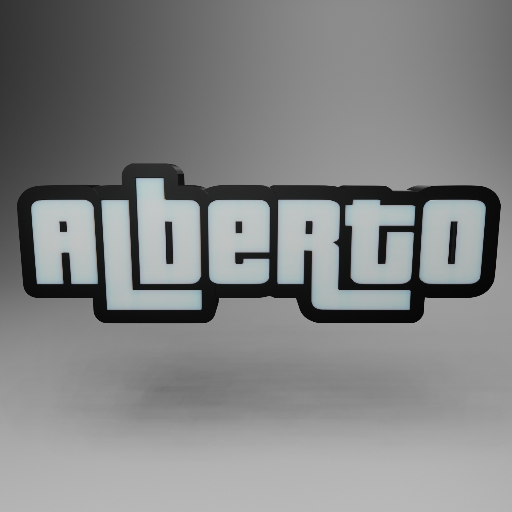 STL file Alberto - illuminated sign 👽 ・3D printer model to download・Cults