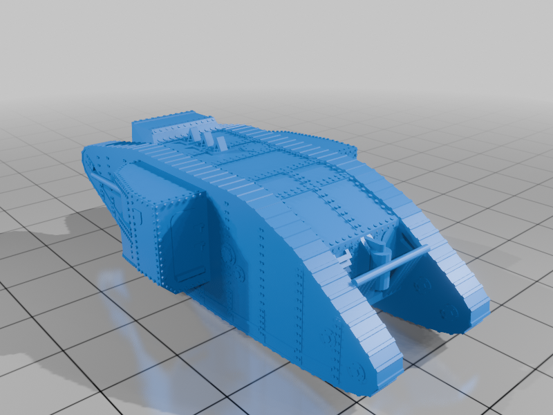 ♂️ Mark 1 Male Tank (WW1 British) 15mm 1:120・Free 3D File for ・Cults