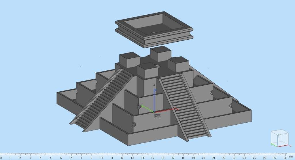🕍 Aztec Temple Plant Pot_with waterways・Free STL File for ・Cults