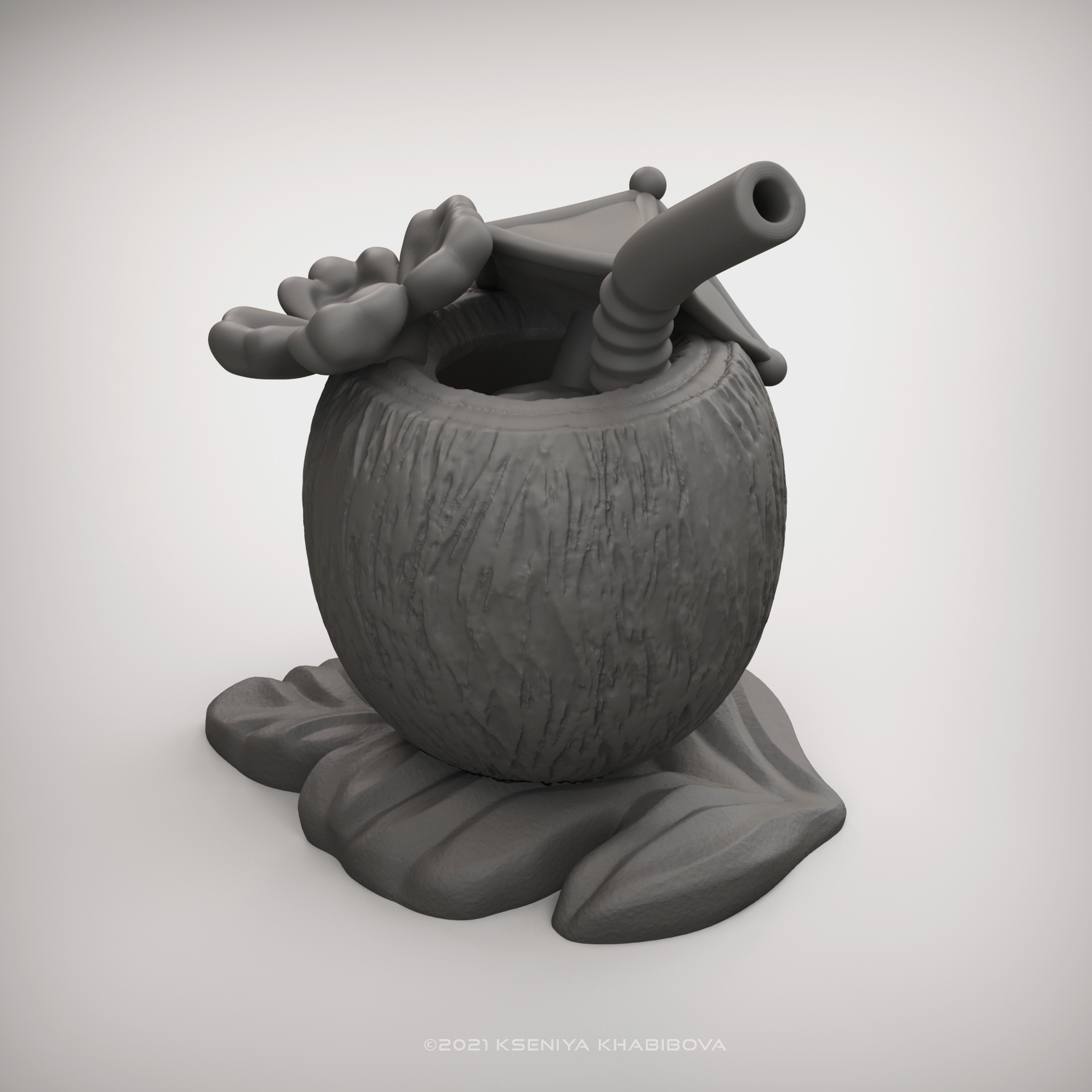 STL file Coconut cocktail 🥥 ・3D printable model to download・Cults