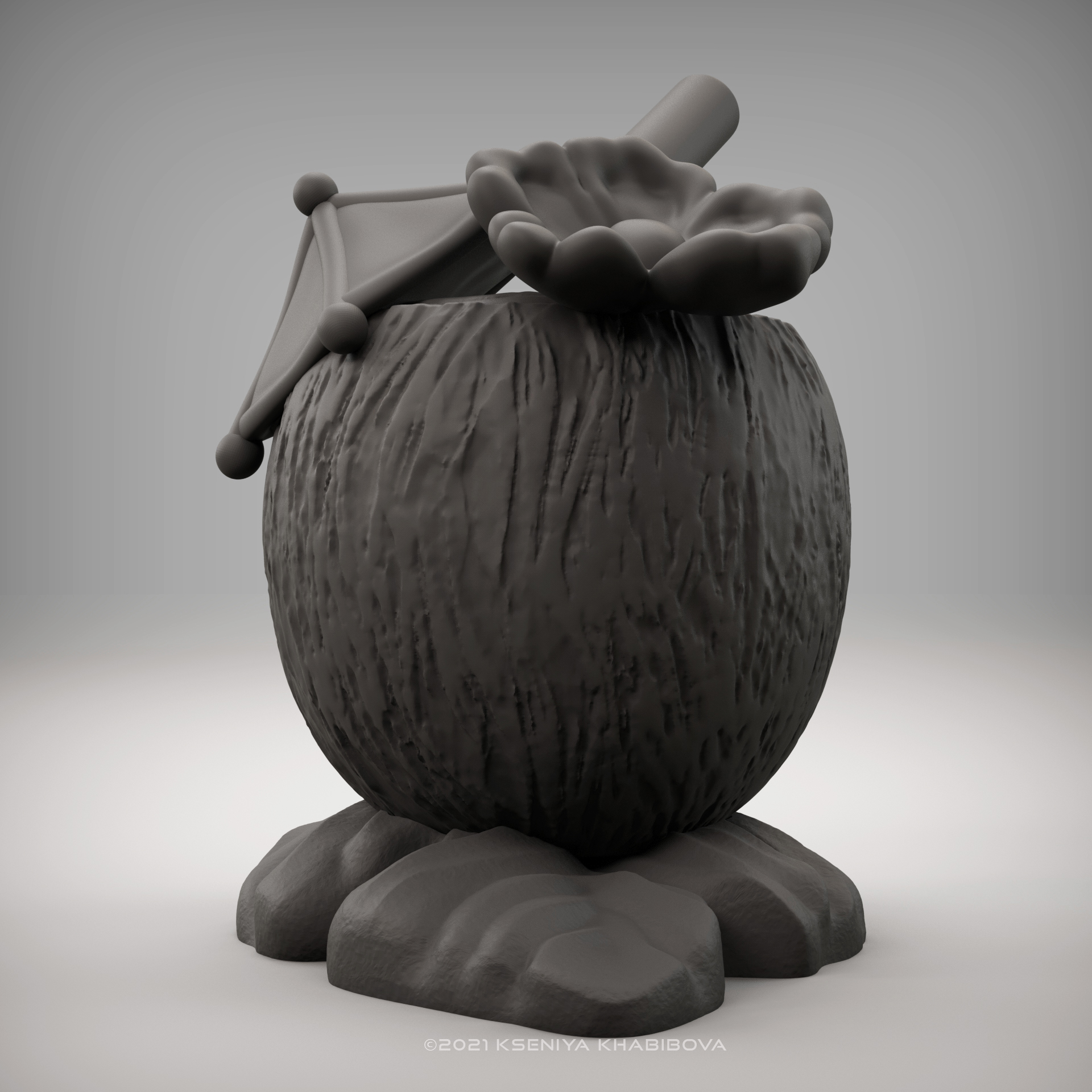 STL file Coconut cocktail 🥥 ・3D printable model to download・Cults
