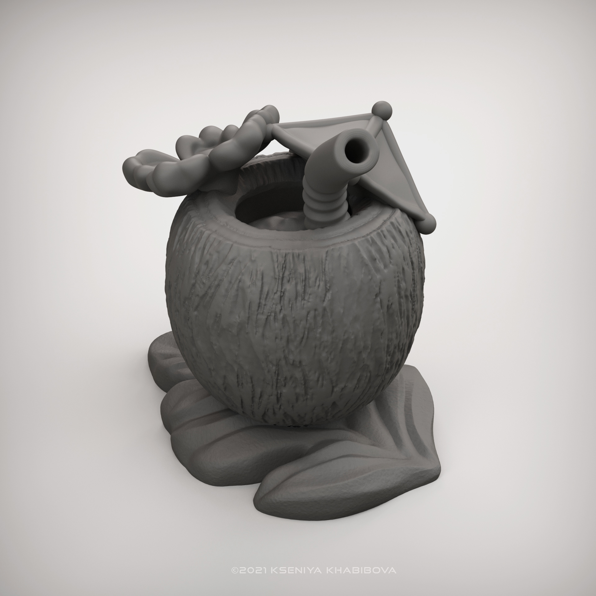 STL file Coconut cocktail 🥥 ・3D printable model to download・Cults