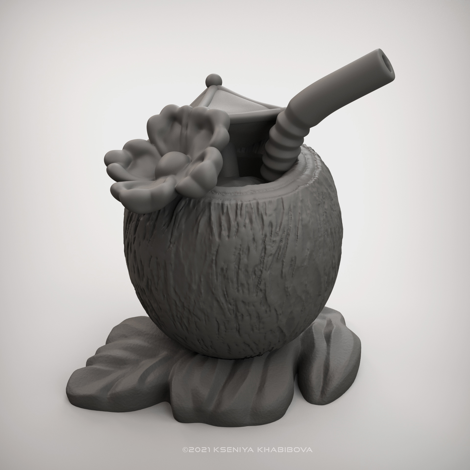 STL file Coconut cocktail 🥥 ・3D printable model to download・Cults